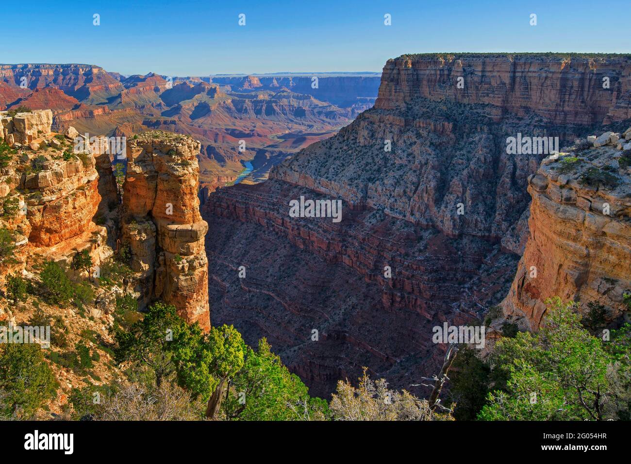 Scenic lookout over the rim from Moran Point, South Rim, Grand Canyon ...
