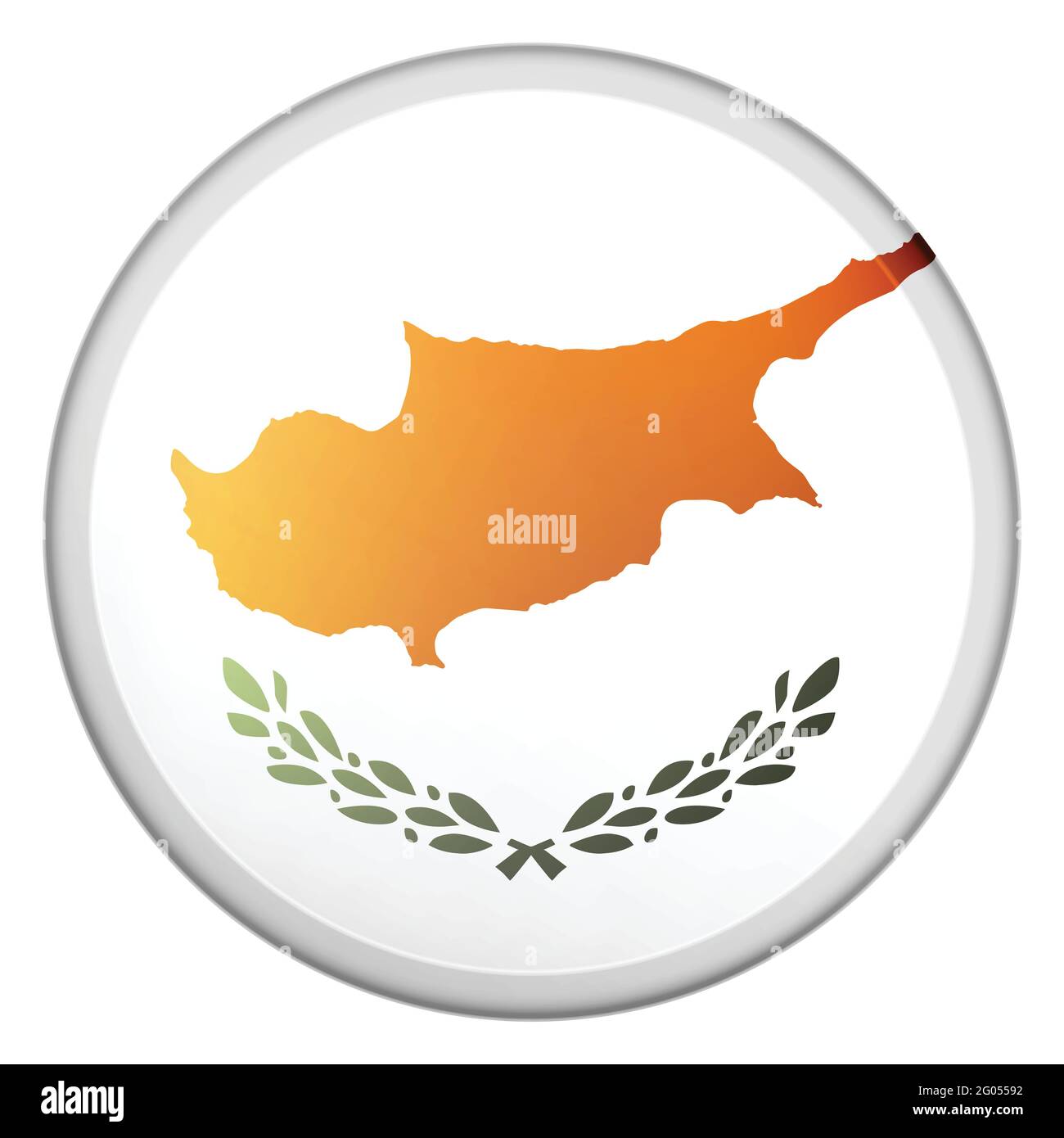 Glass light ball with flag of Cyprus. Round sphere, template icon ...