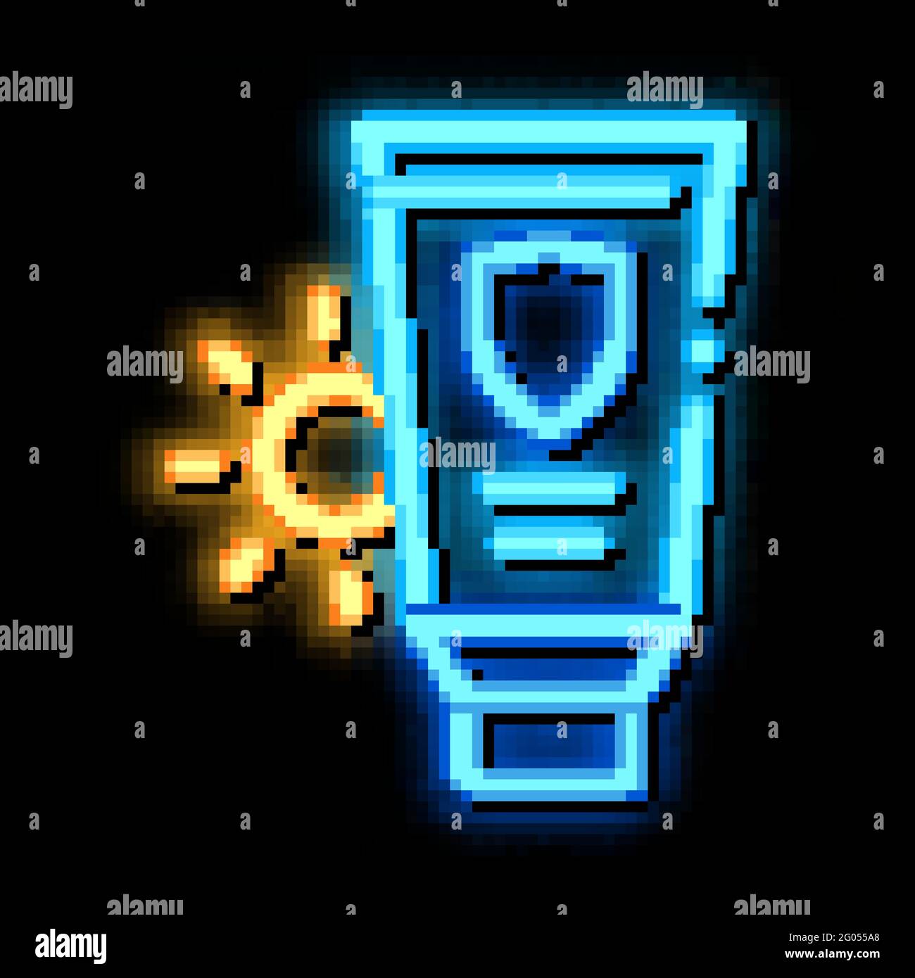 Sunscreen neon glow icon illustration Stock Vector Image & Art - Alamy