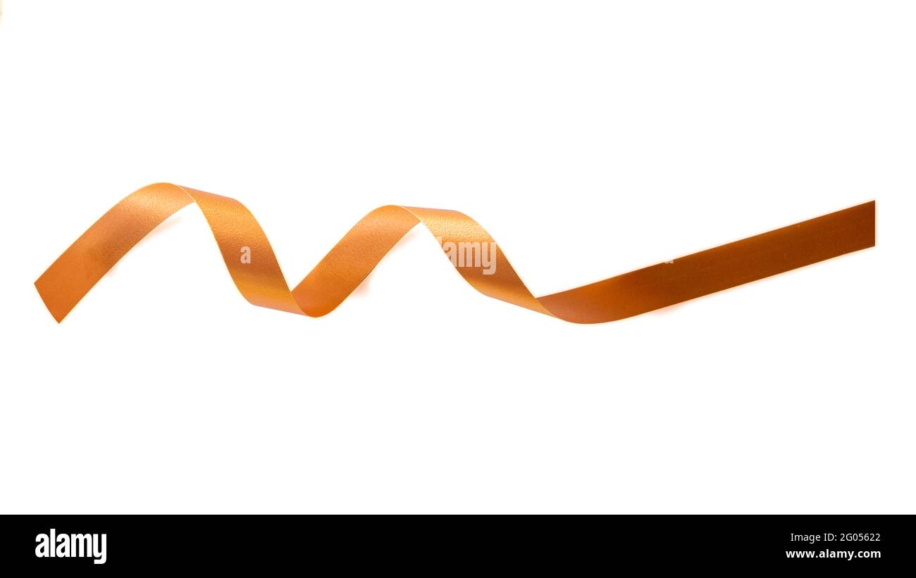 Orange ribbon on white background with cutting path Stock Photo - Alamy