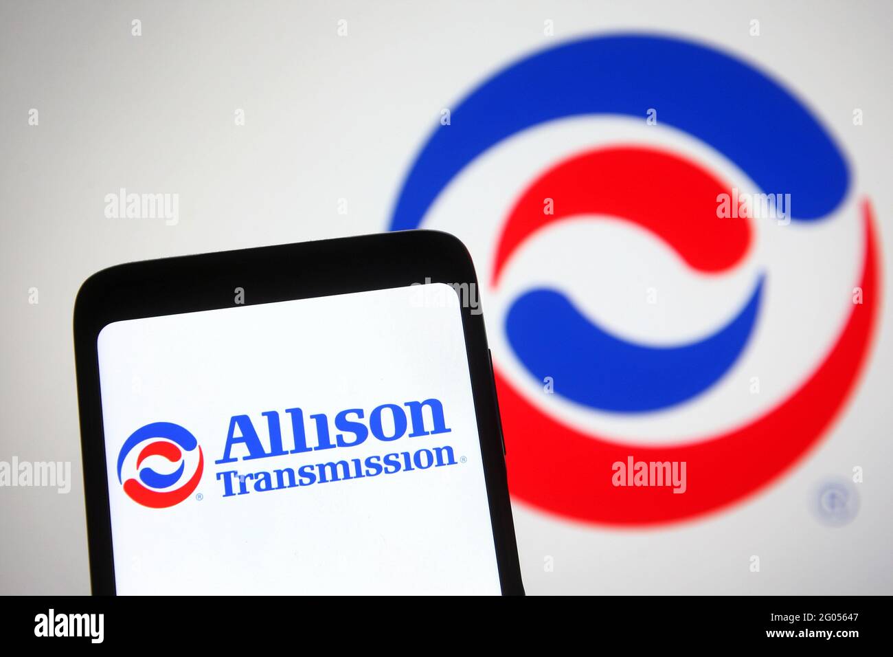 In this photo illustration the Allison Transmission logo is seen on a ...