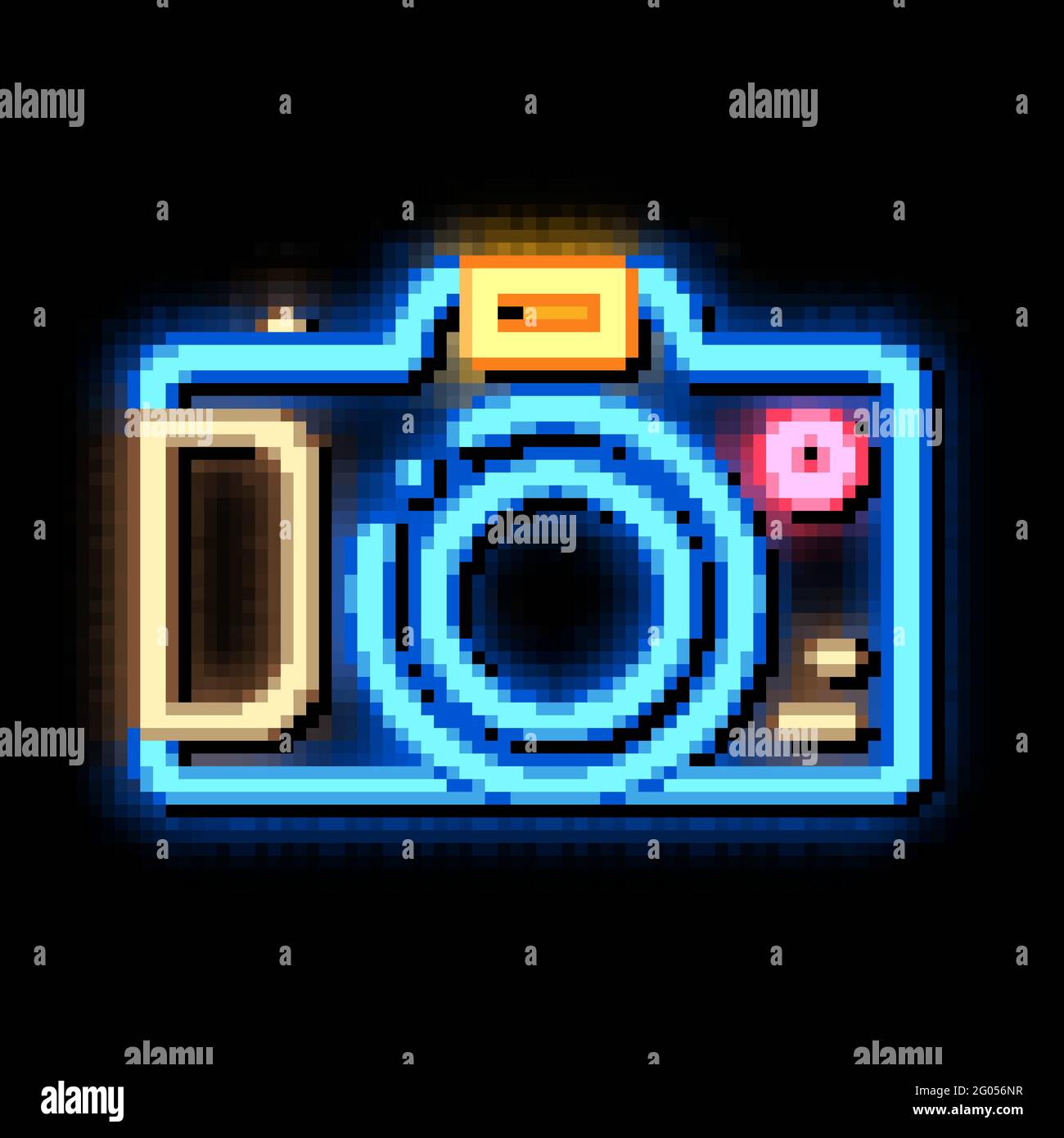 Camera Neon Glow Icon Illustration Stock Vector Image And Art Alamy