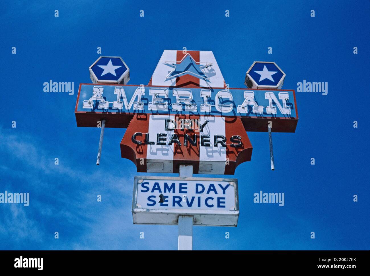 2000s America - American Dry Cleaners sign, Lander, Wyoming 2004 Stock ...