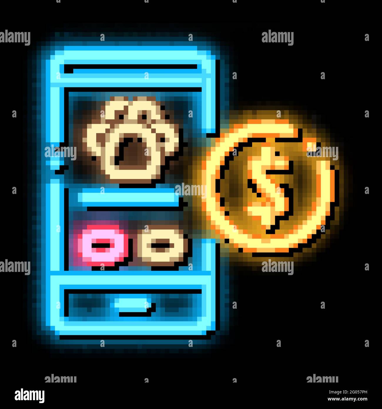 Cash Assistance for Animals Online neon glow icon illustration Stock ...