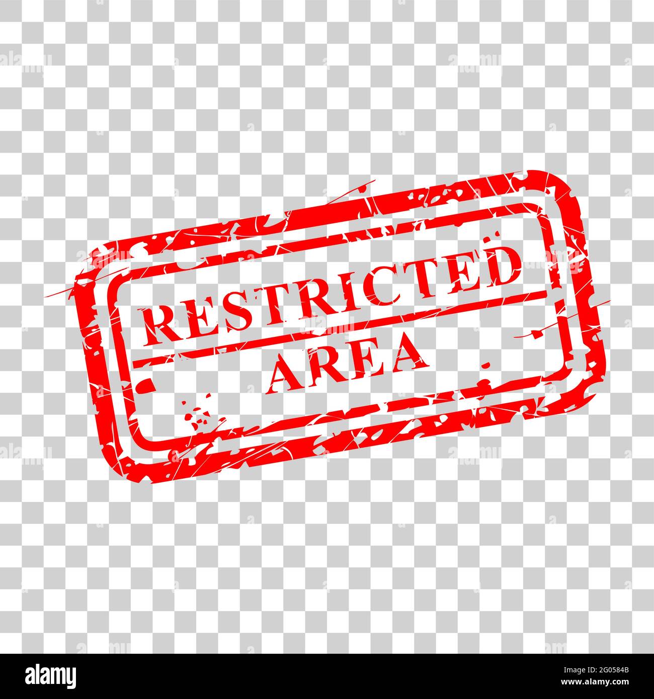 Vector Red Rectangle Rubber Stamp, Restricted Area, at Transparent ...