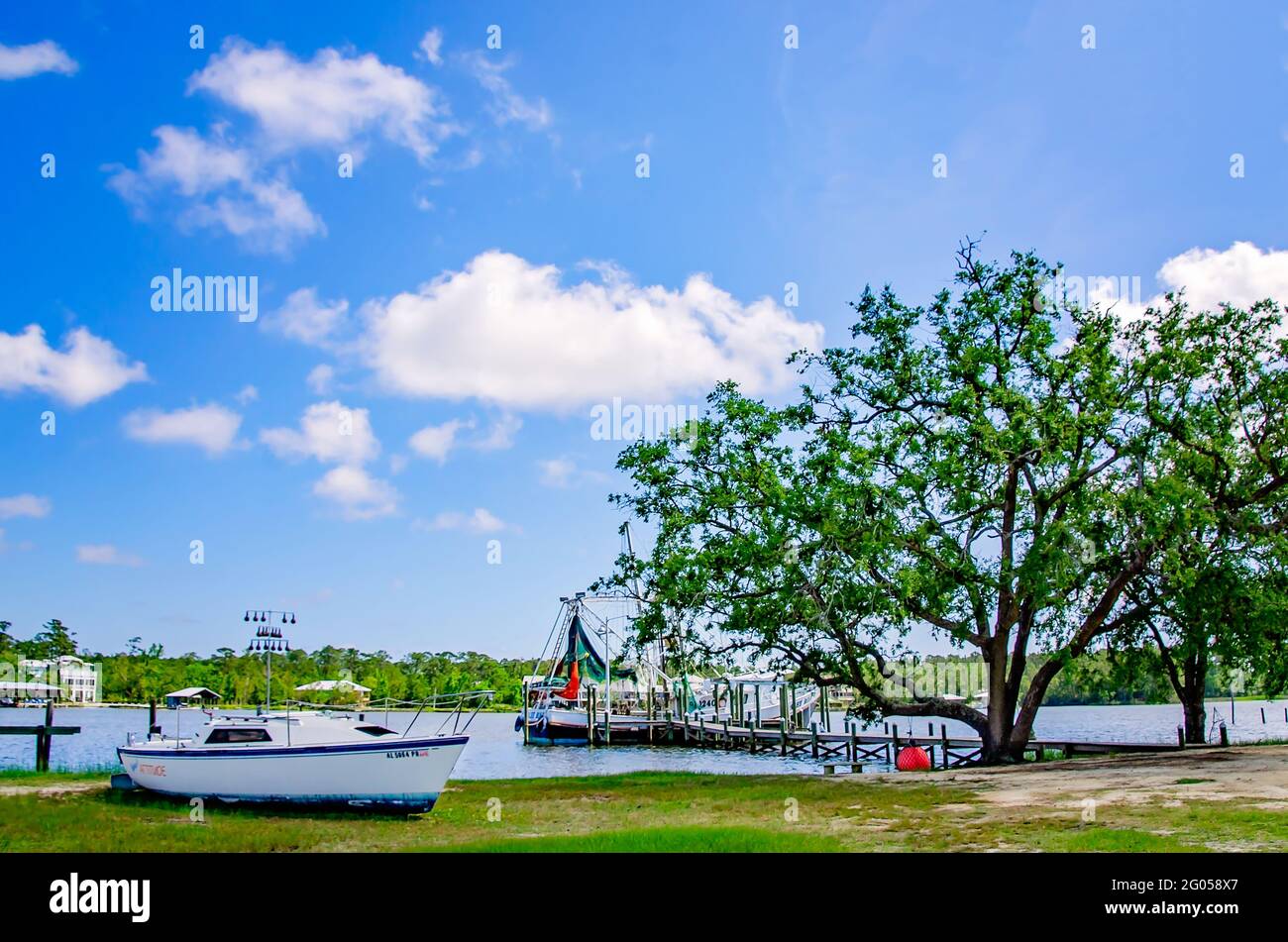 Boats are docked on the Bon Secour River, May 27, 2021, in Bon Secour ...