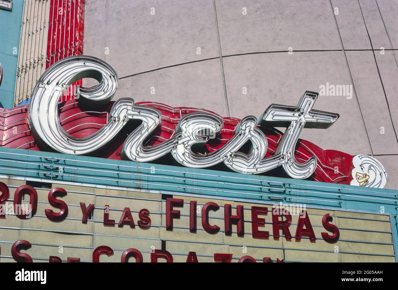 1980s America - Crest Theater, Fresno, California 1987 Stock Photo - Alamy