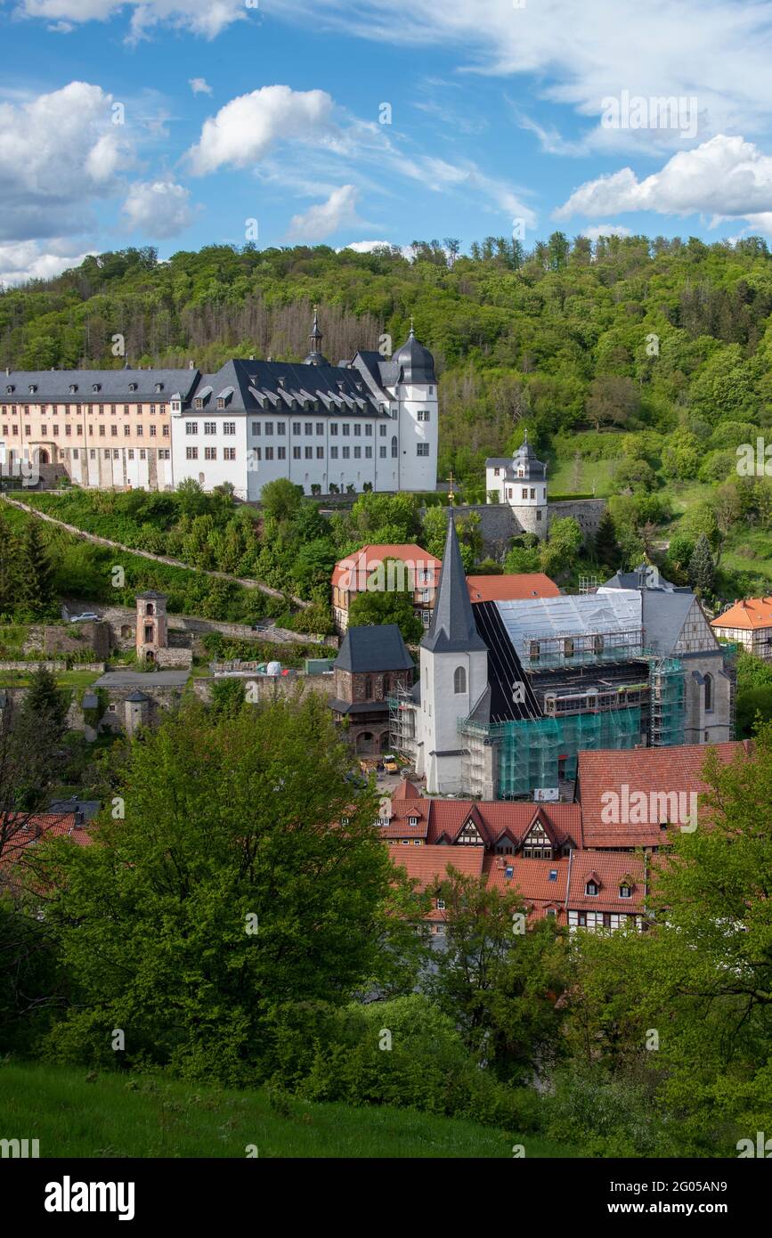 Stolberg, Germany. 24th May, 2021. View of the castle and the half ...