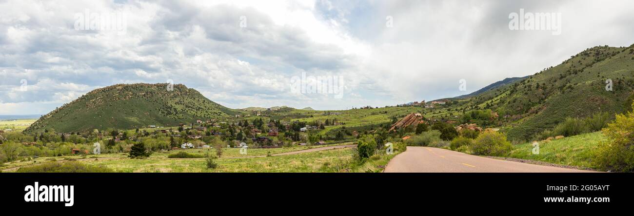 Scenic spring landscape in Red Rocks Park near the town of Morrison ...