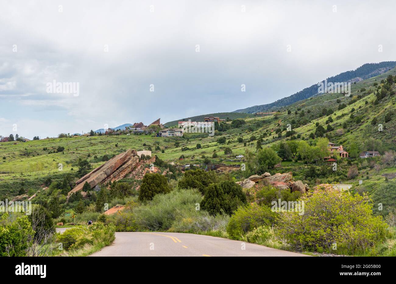 Scenic spring landscape in Red Rocks Park near the town of Morrison ...