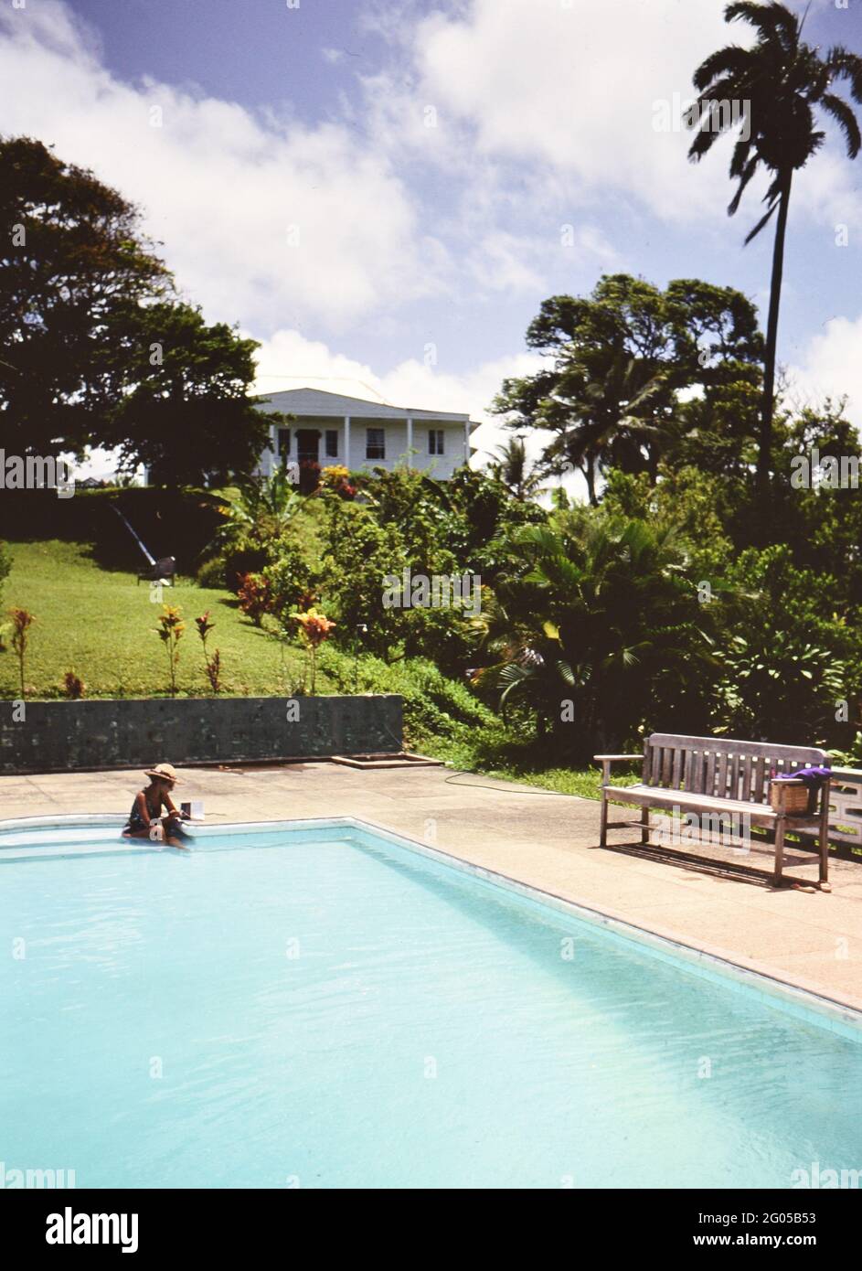 1990s Trinidad and Tobago - Pool at Richmond Great House, restored ...