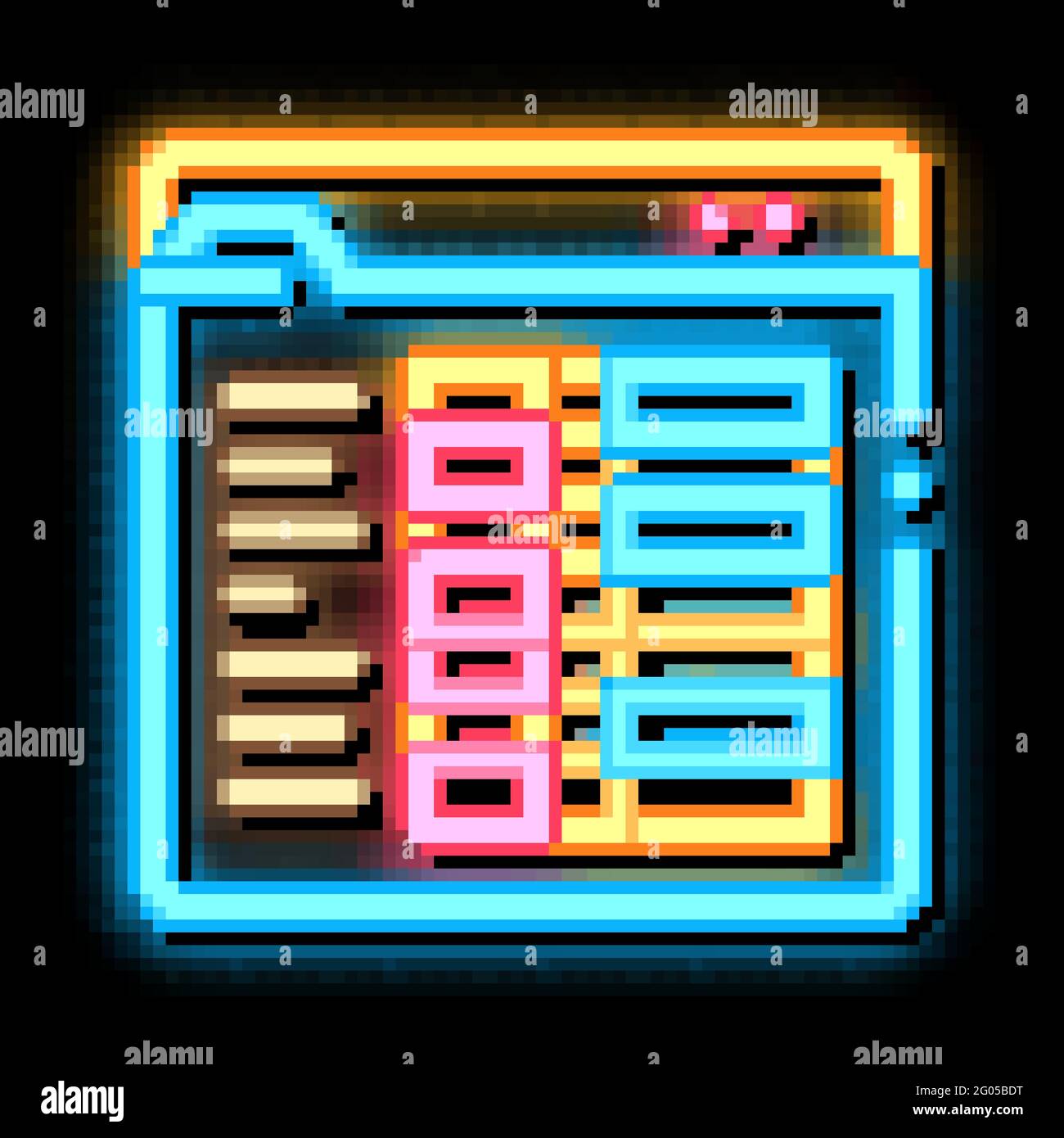 Student Statistics Folder neon glow icon illustration Stock Vector ...