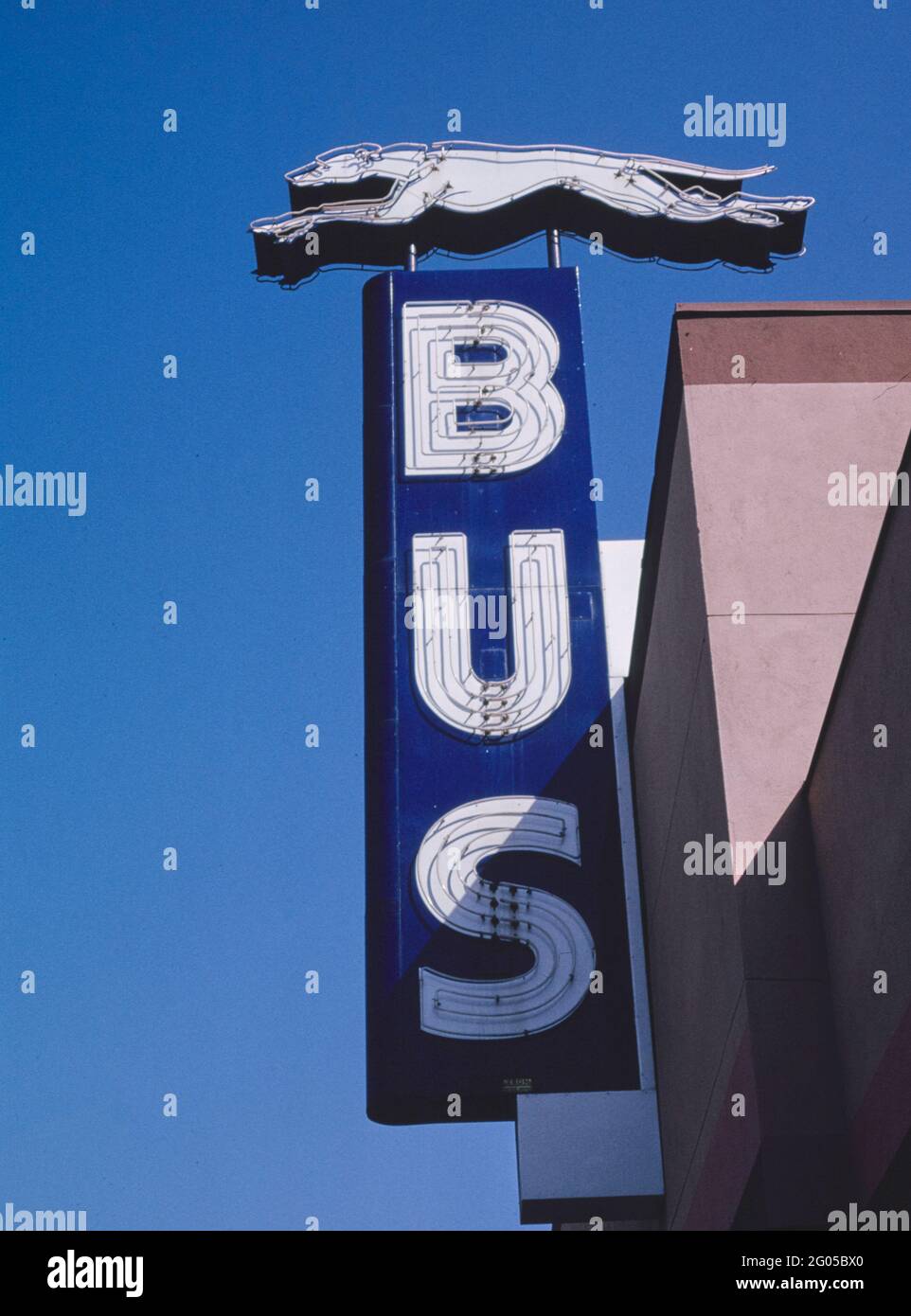 1990s America - Greyhound Bus sign, Gabilan Street, Salinas, California ...