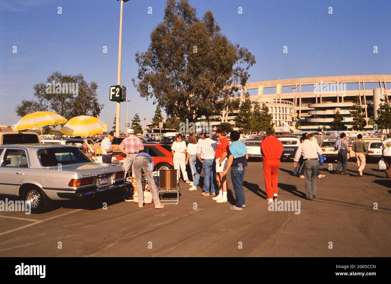 Fans attending, tailgating and having fun at a major league baseball ...