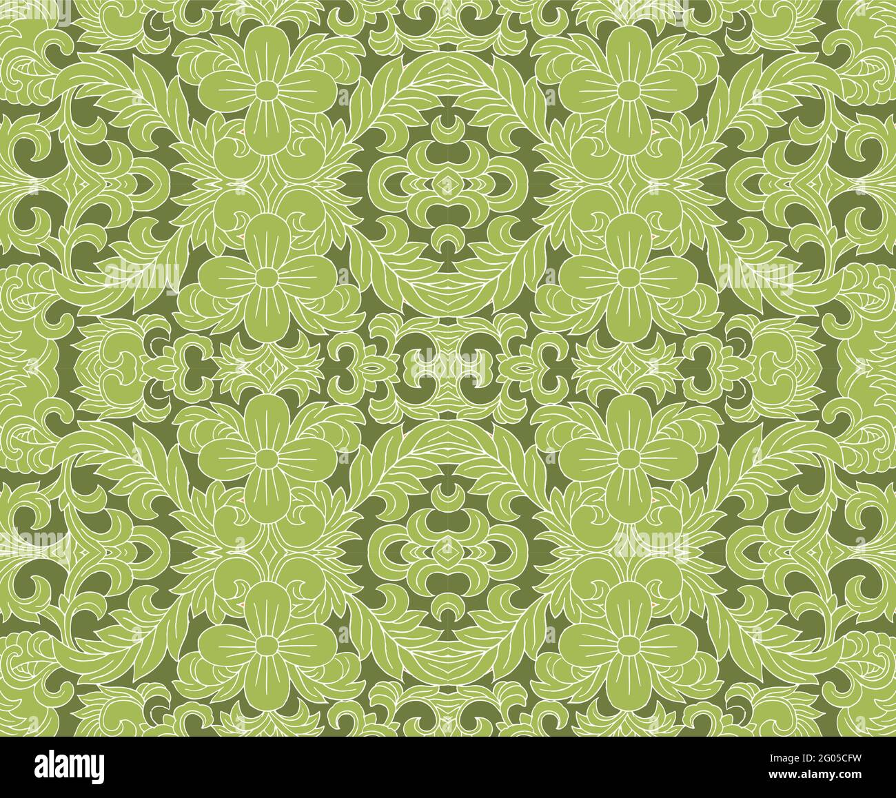 Seamless Oriental Floral Vector Pattern. Traditional floral pattern for ...