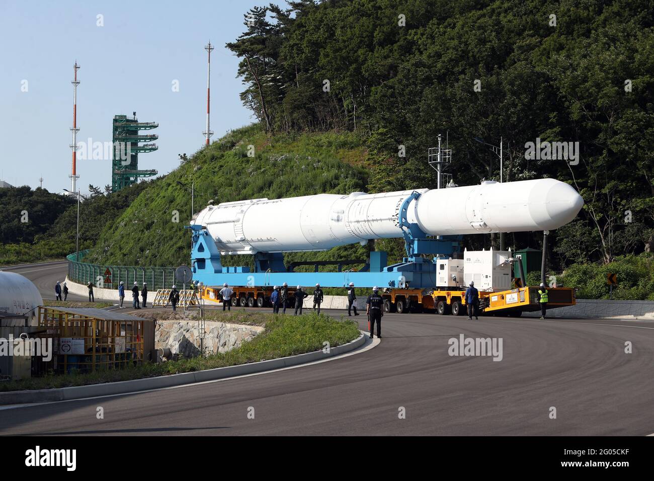 01st June, 2021. S. Korea unveils homegrown space rocket An assembled ...
