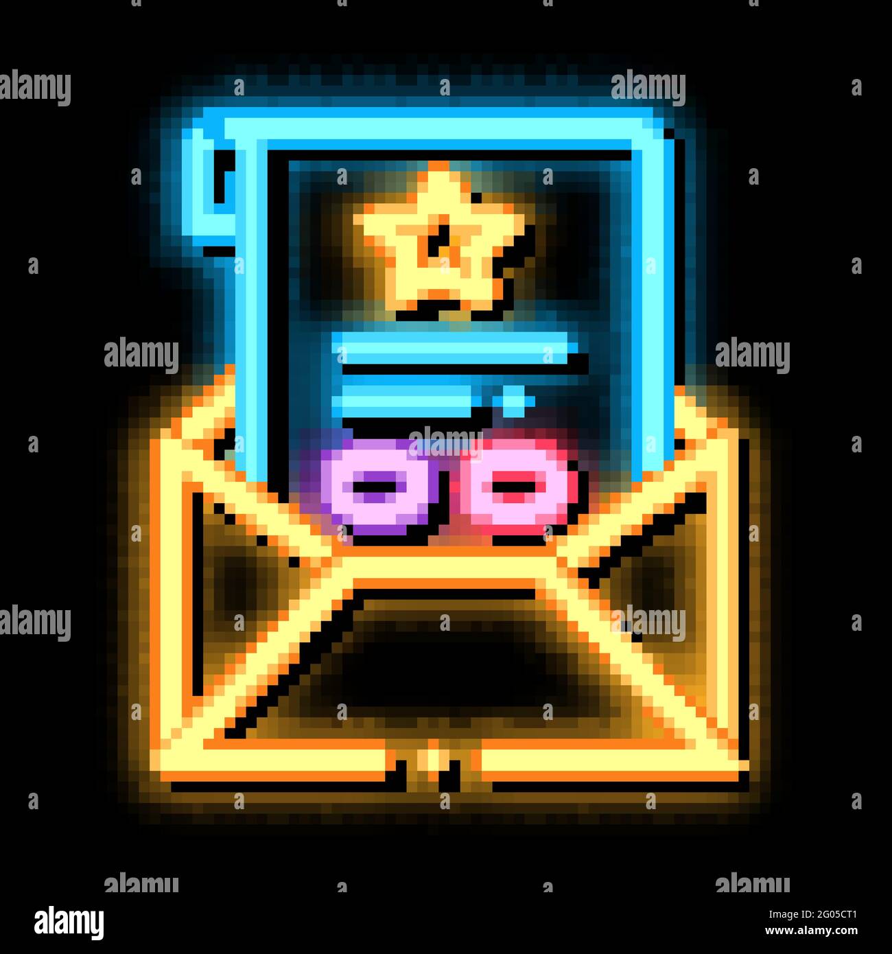 Bonus Sheet Letter neon glow icon illustration Stock Vector Image & Art ...
