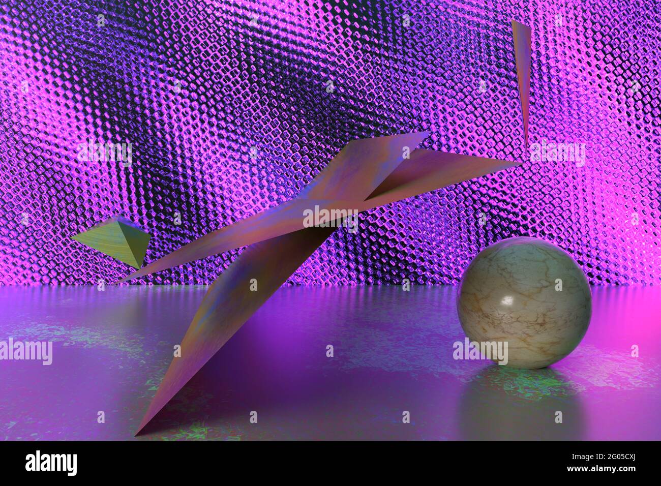 An abstract 3d metallic shape background image Stock Photo - Alamy