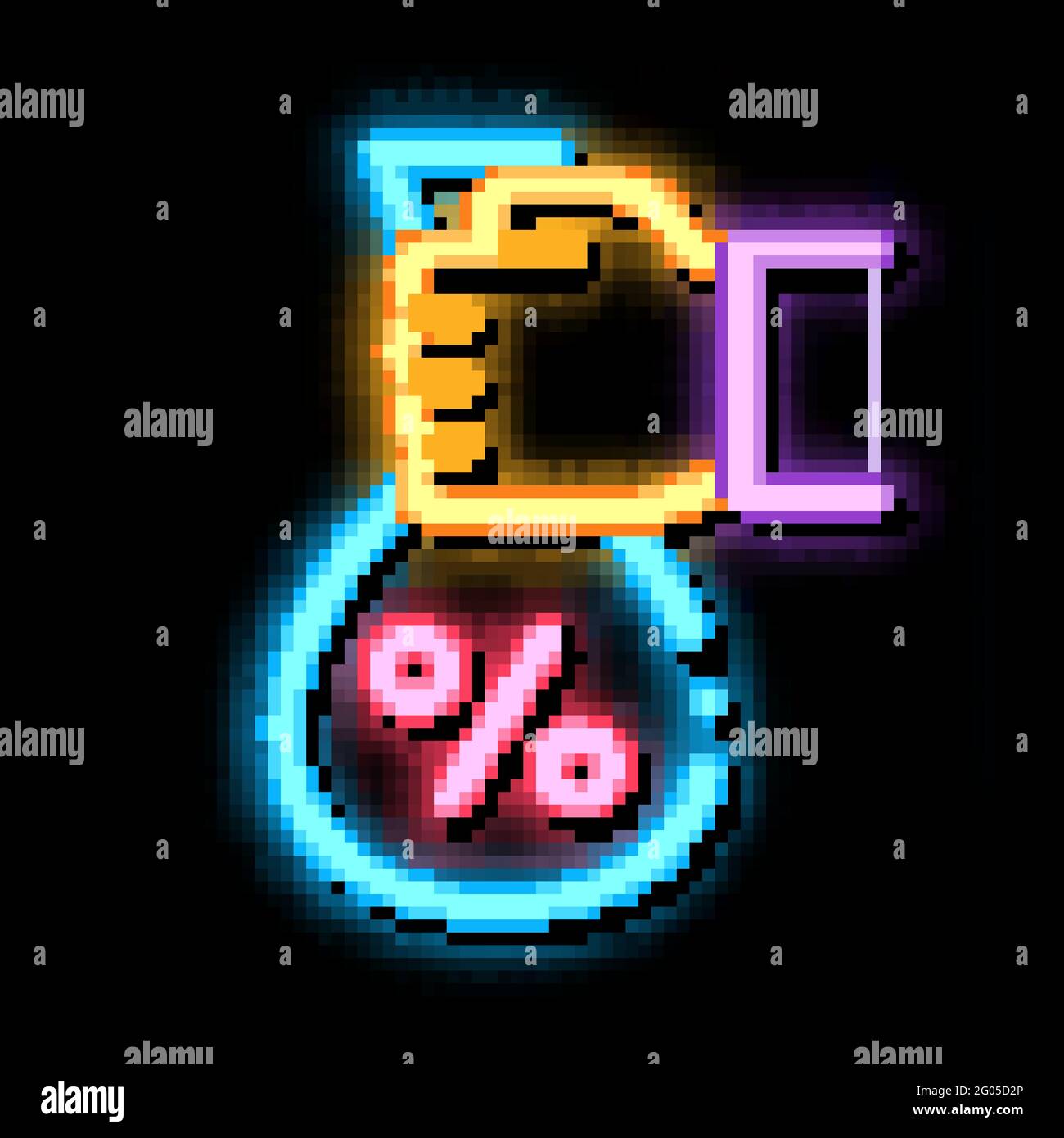 Hand Giving Percent neon glow icon illustration Stock Vector Image ...