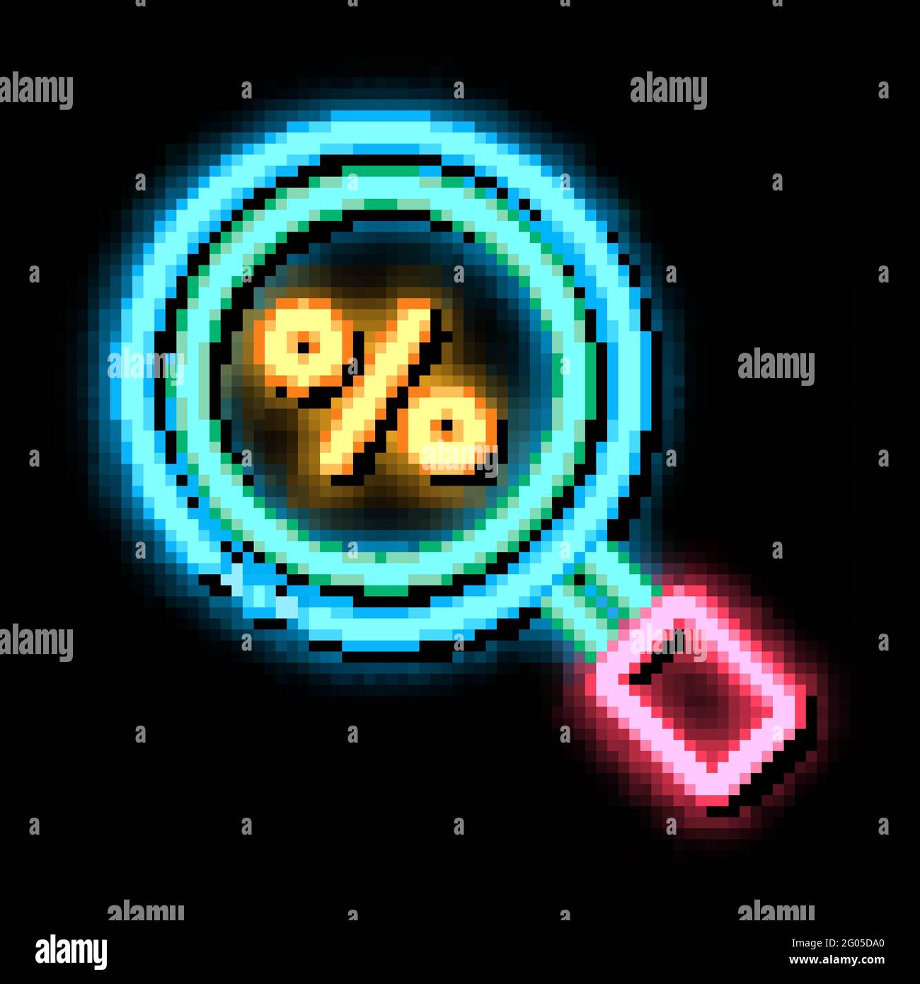 Percent Search Signs neon glow icon illustration Stock Vector Image ...