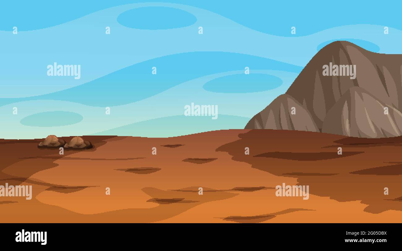 Desert forest landscape at daytime scene illustration Stock Vector ...