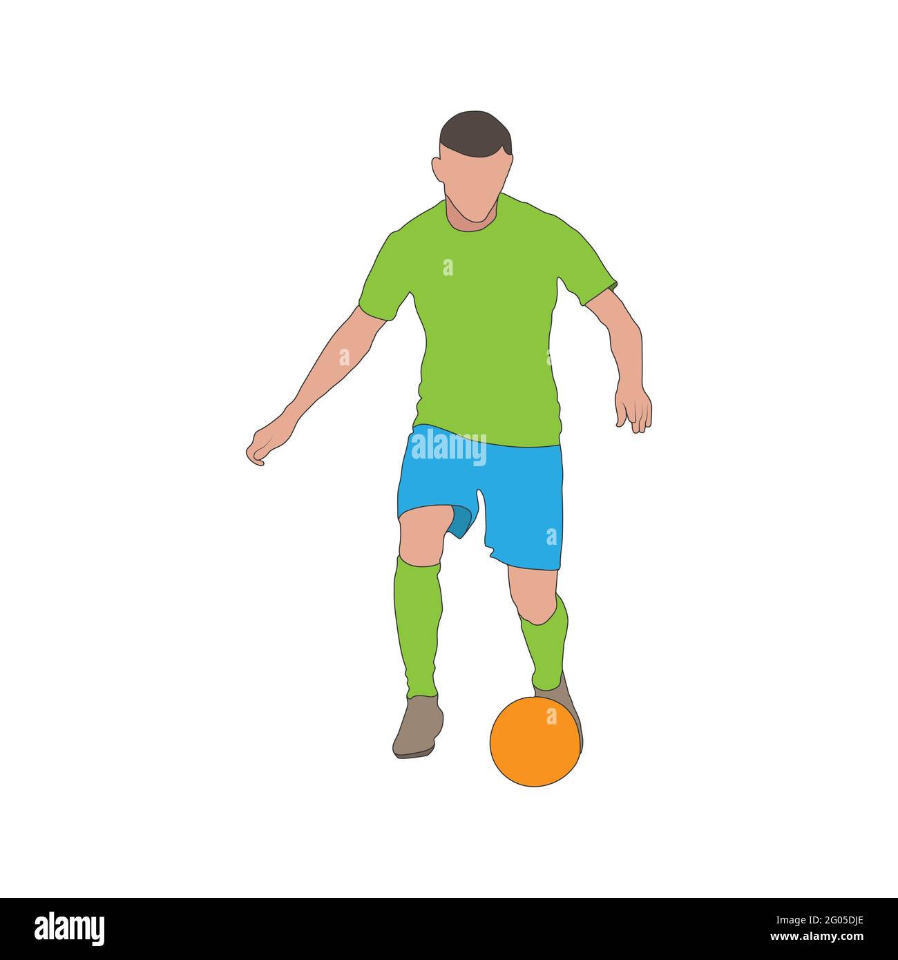 Football. Colored silhouette of a football player. An athlete plays ...