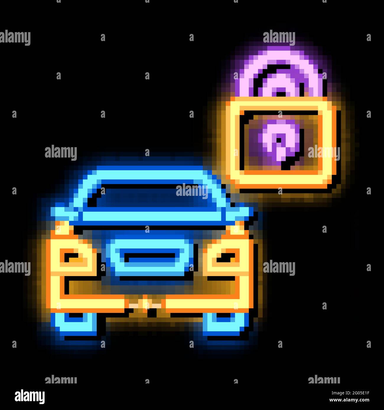 Machine Safe Closed neon glow icon illustration Stock Vector Image ...