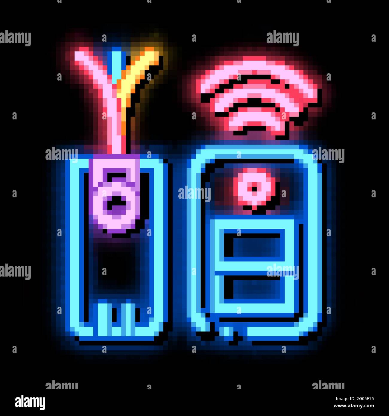 Immobilizer Electronic Symbol neon glow icon illustration Stock Vector ...