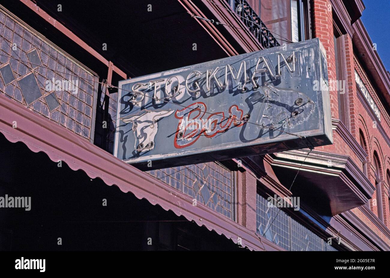 1980s America - Stockman Bar sign, Chinook, Montana 1987 Stock Photo ...