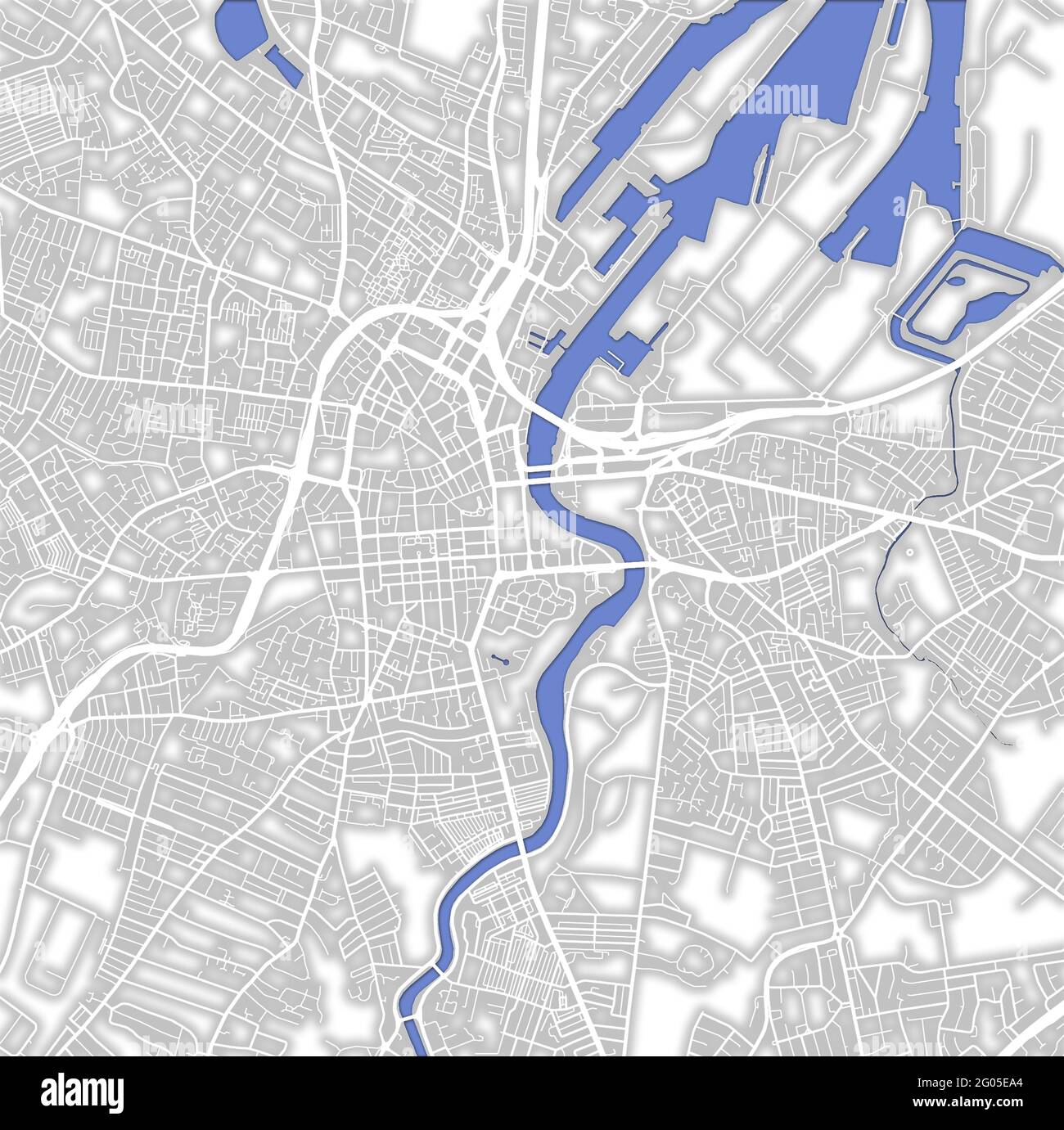 coat of arms over vintage style map of roads in city center of Belfast ...