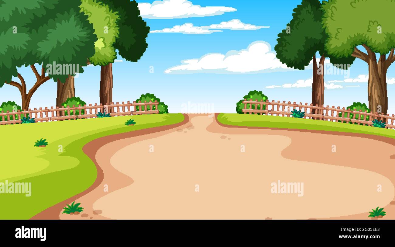 Blank nature park landscape at daytime scene illustration Stock Vector ...