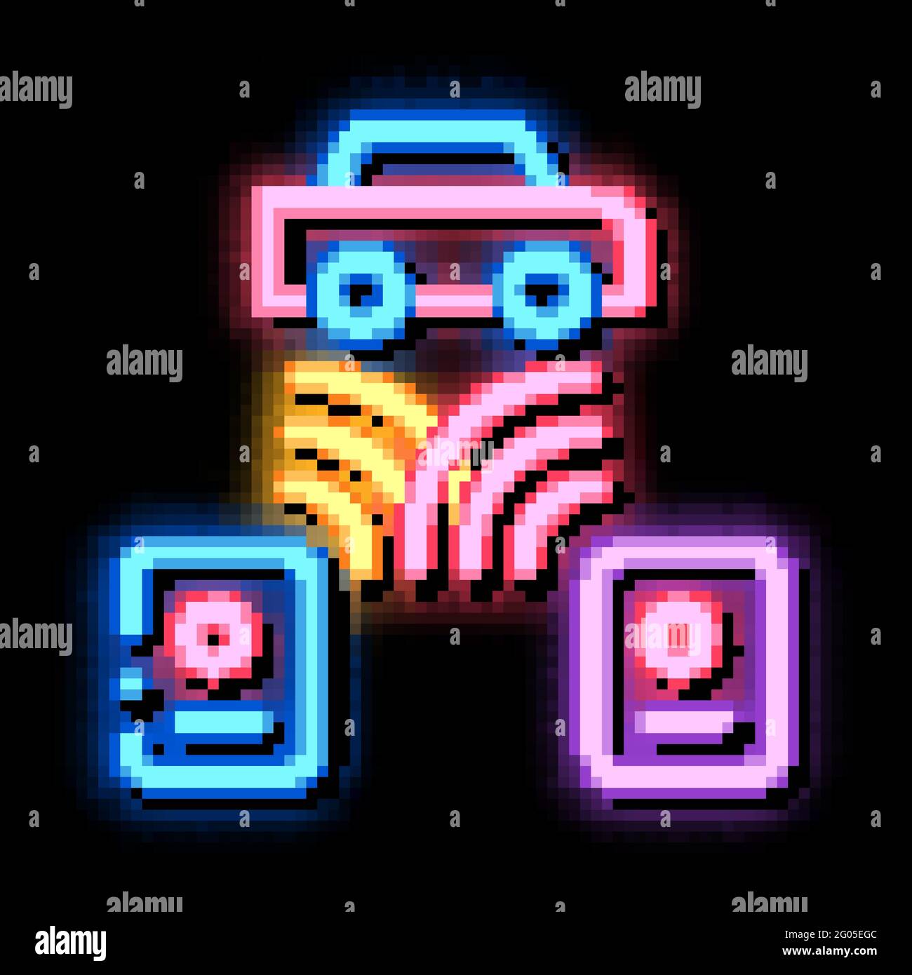 Code Car Grabber neon glow icon illustration Stock Vector Image & Art ...