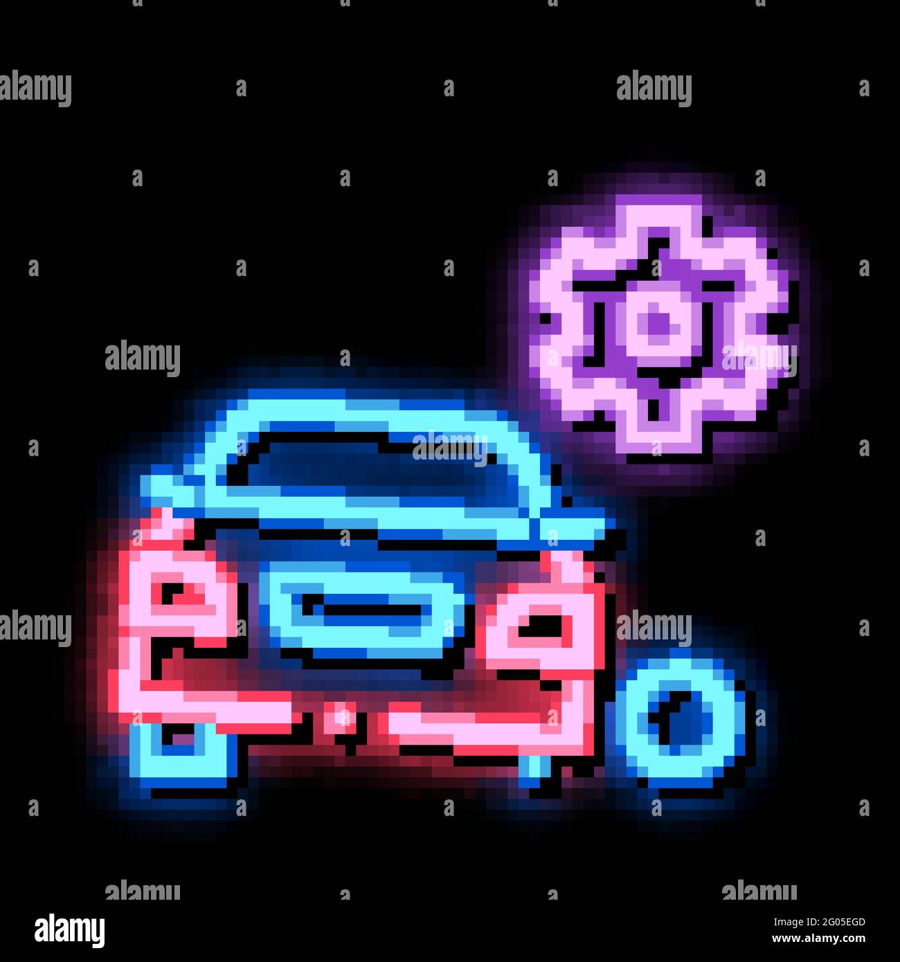 Machine Wheel Blade neon glow icon illustration Stock Vector Image ...