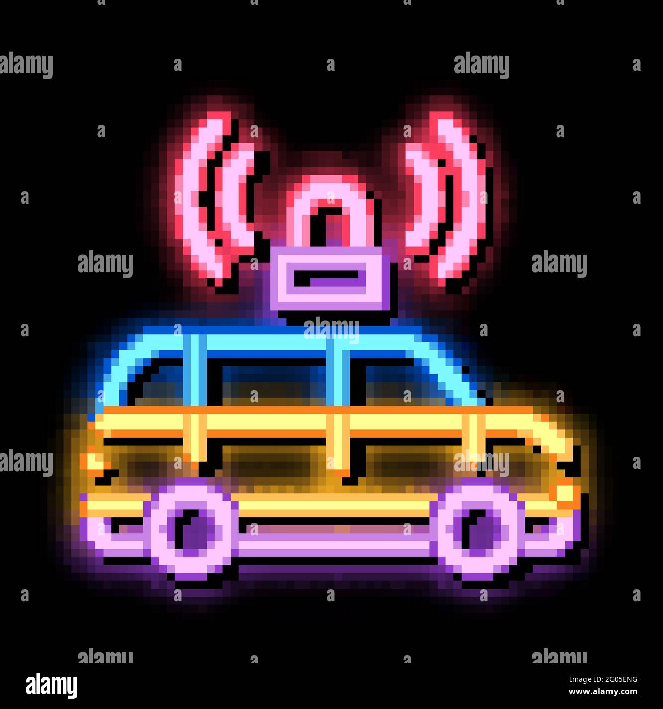 Alarm System Machine neon glow icon illustration Stock Vector Image ...