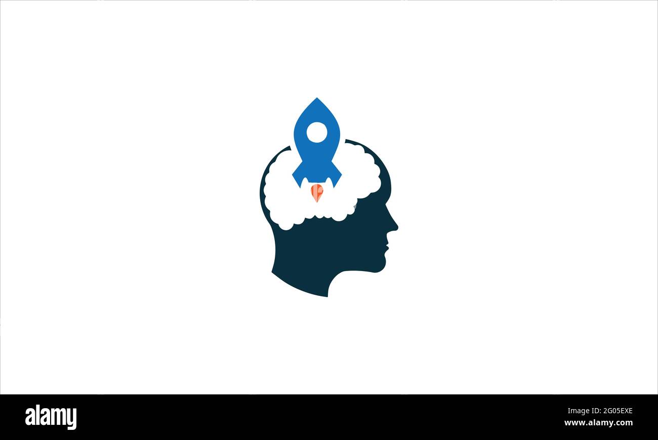 Rocket Brain icon logo design vector template illustration symbol Stock ...