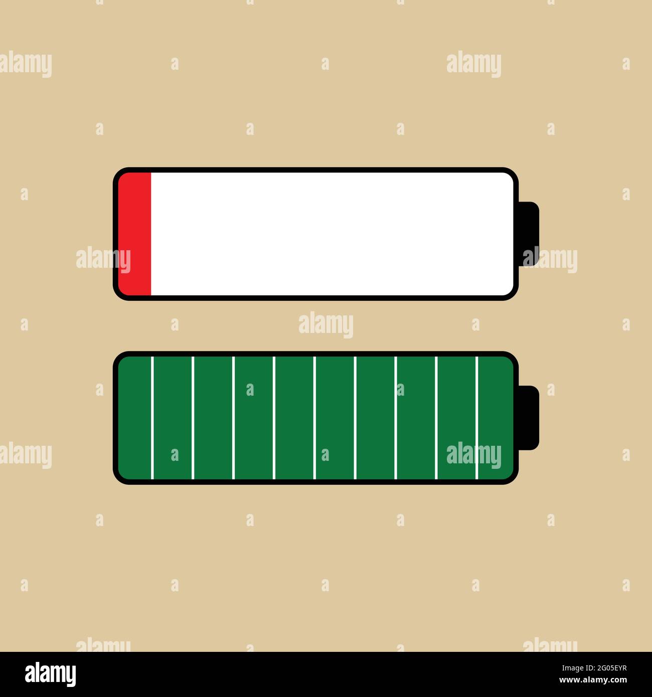 Battery signs icon empty and full battery Stock Vector Image & Art - Alamy