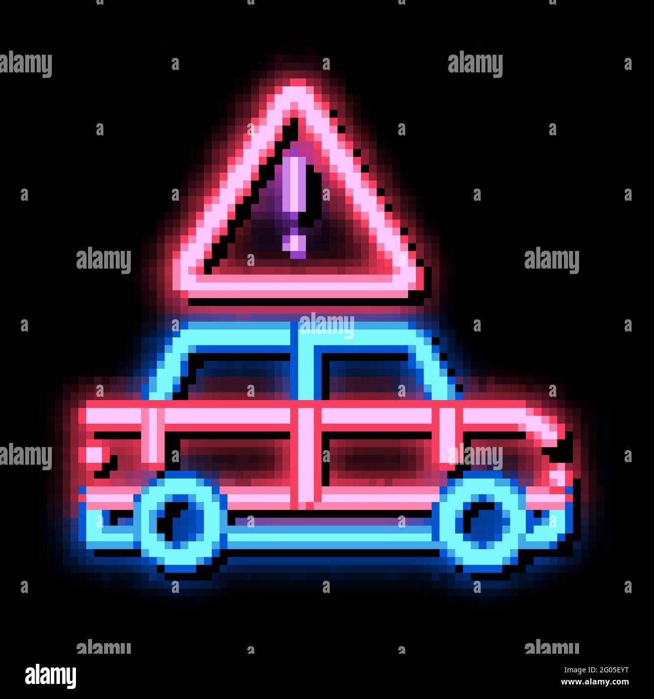 Car Danger Obstruction neon glow icon illustration Stock Vector Image ...