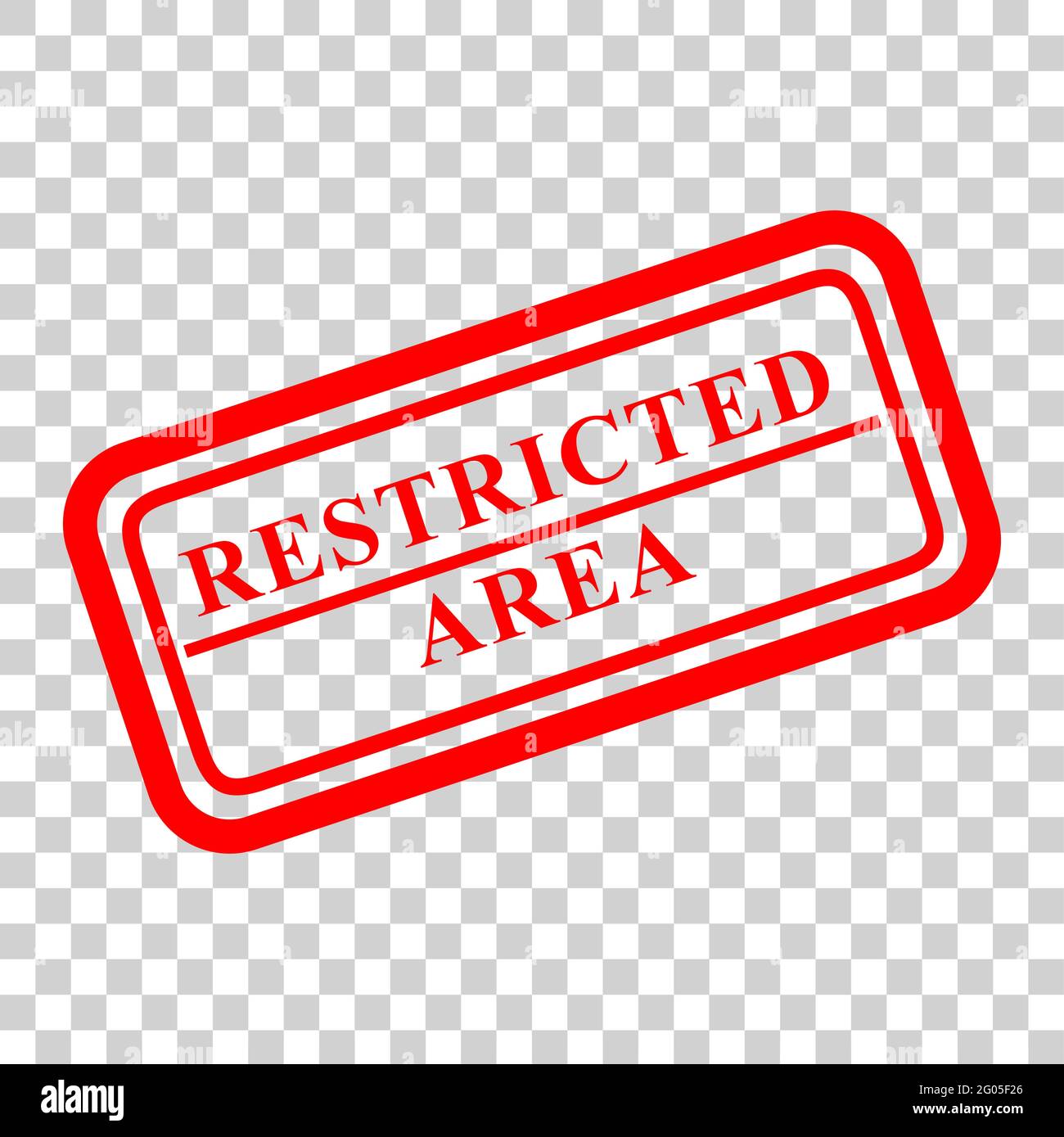 Vector Red Rectangle Rubber Stamp, Restricted Area, at Transparent ...
