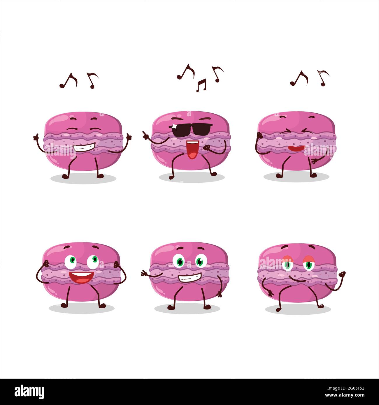 An image of strawberry macaron dancer cartoon character enjoying the ...
