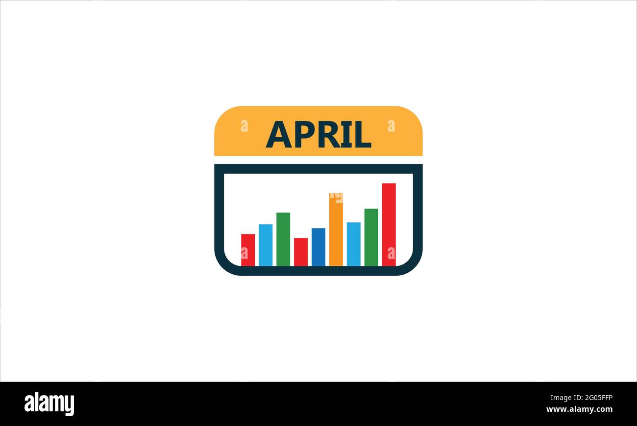 April business bar chart Graph Calendar Logo Icon Design illustration ...