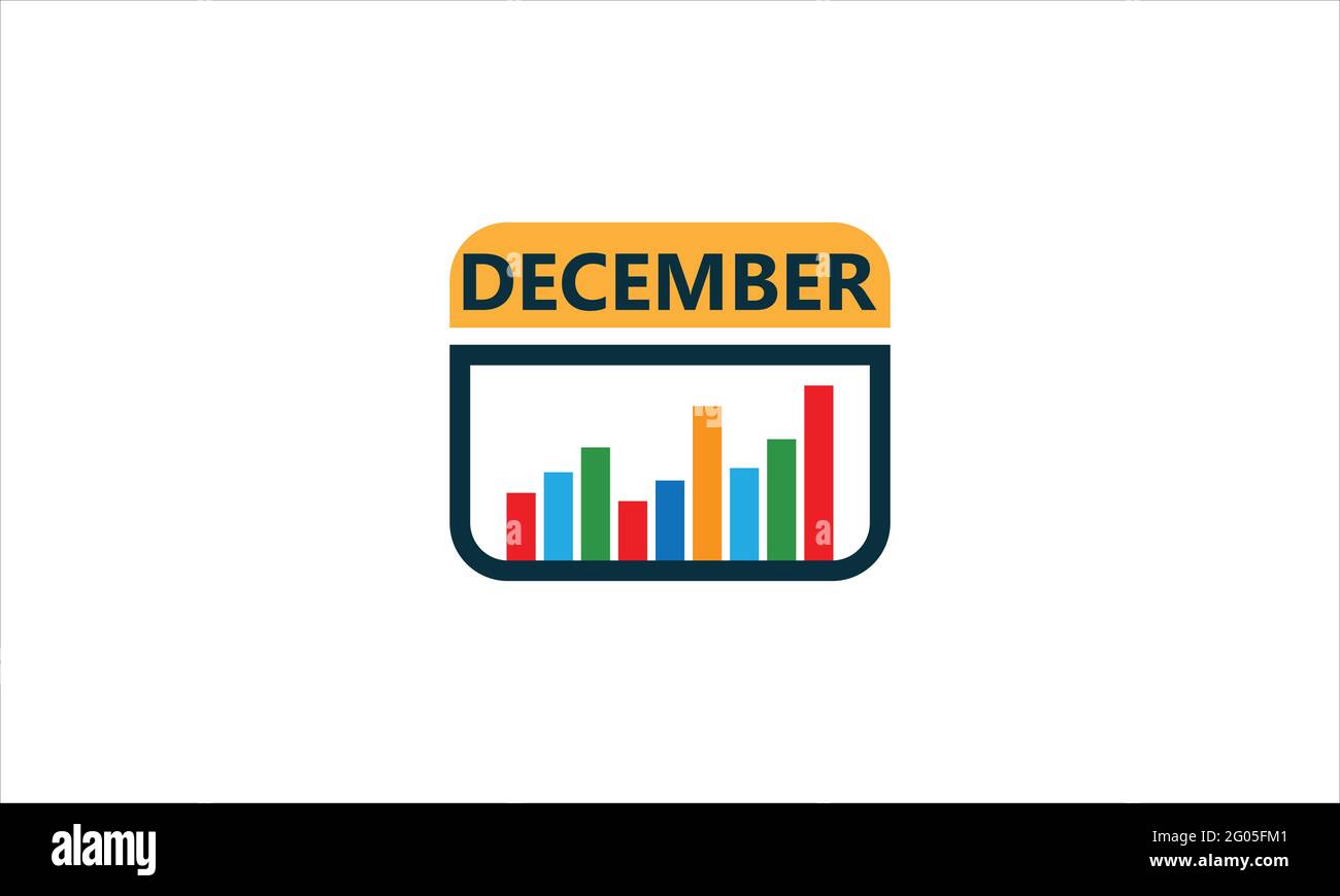 December business bar chart Graph Calendar Logo Icon Design Stock ...