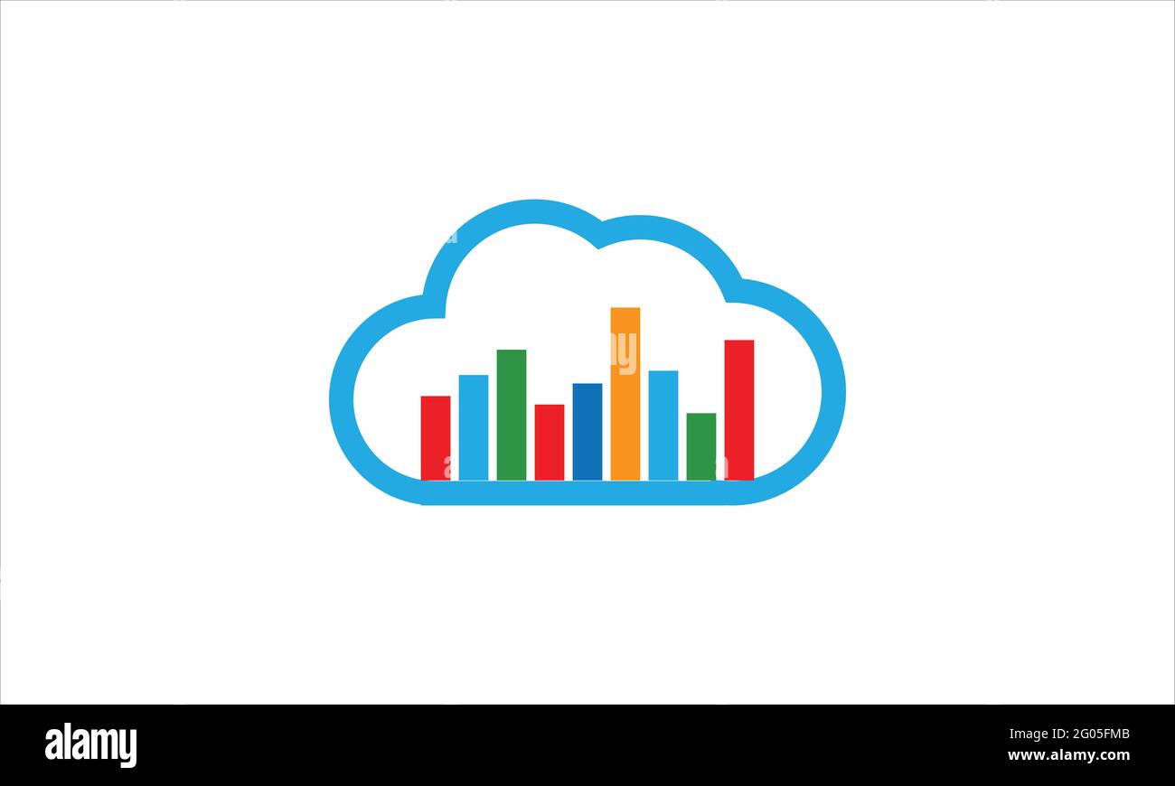 Cloud business bar chart graph Logo Icon Design vector template ...
