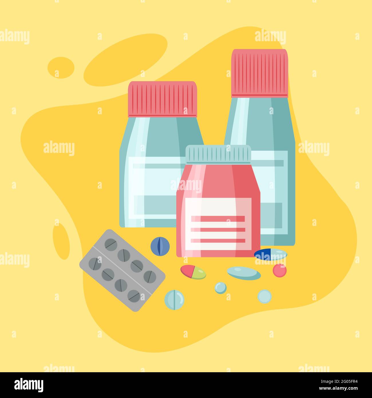 Set of vector pills, capsules, blister and jar Stock Vector Image & Art ...