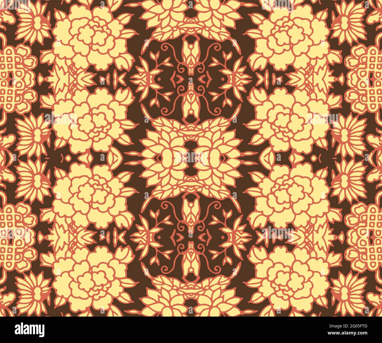 Seamless Oriental Floral Vector Pattern. Traditional floral pattern for ...