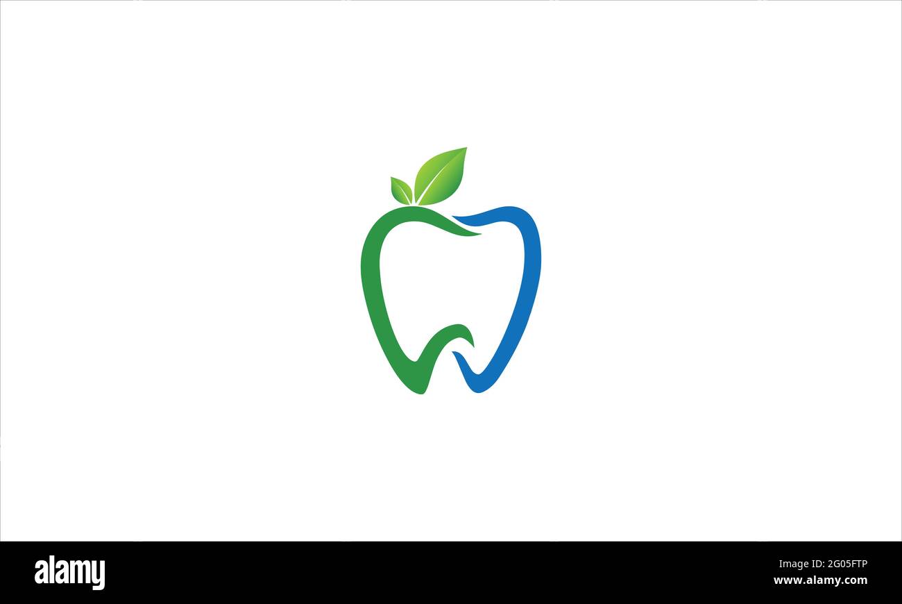 Dentist organic leaf Logo or teeth leaf icon design illustration symbol ...
