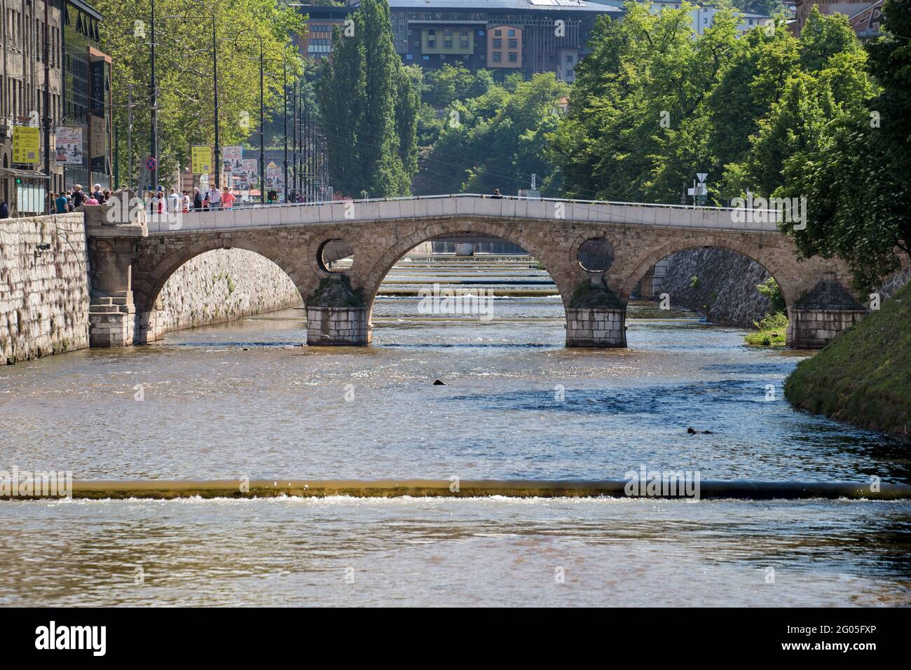 Latin Bridge is an Ottoman bridge over the river Miljacka, Sarajevo ...