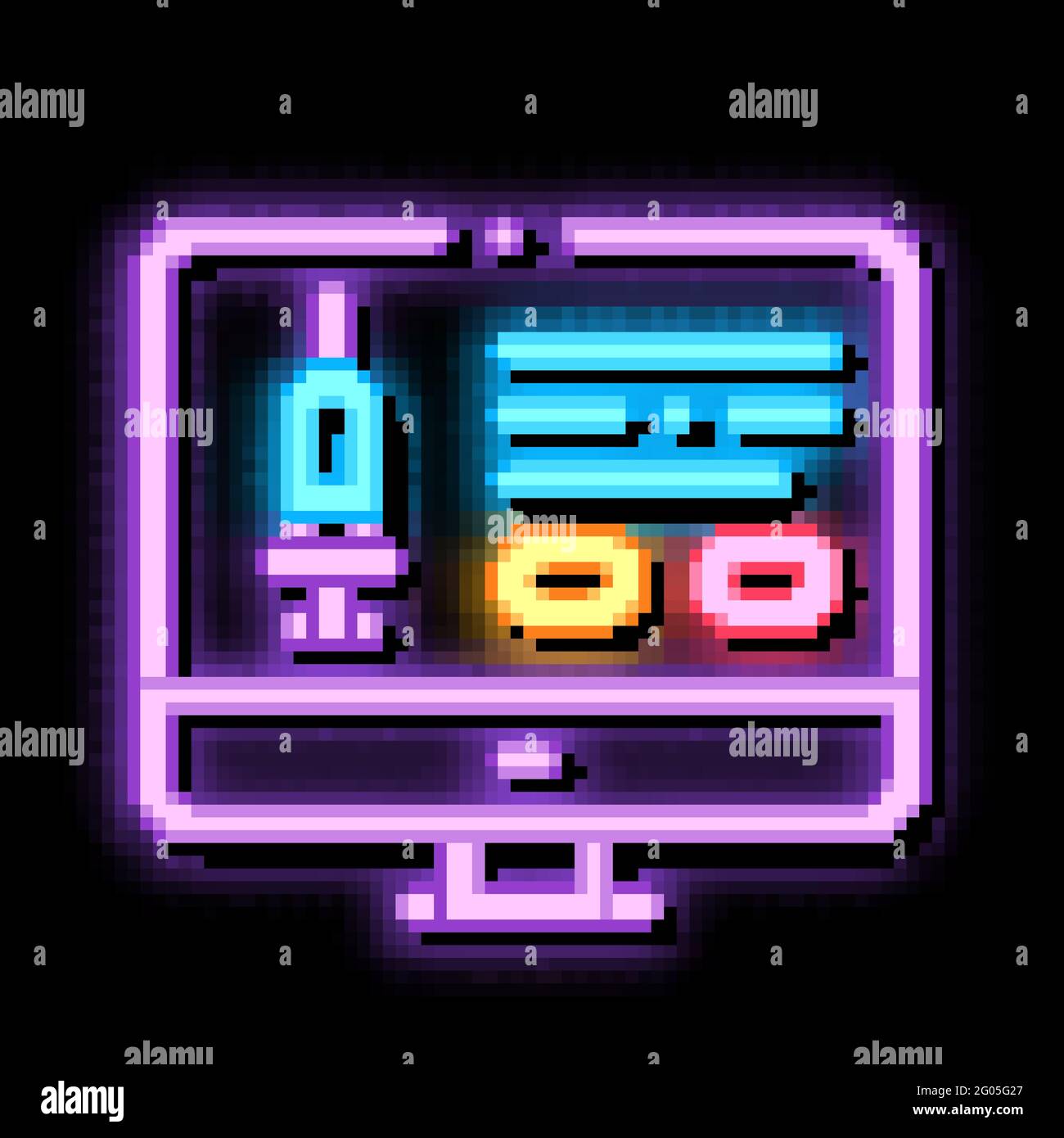 Injection Computer Application neon glow icon illustration Stock Vector ...