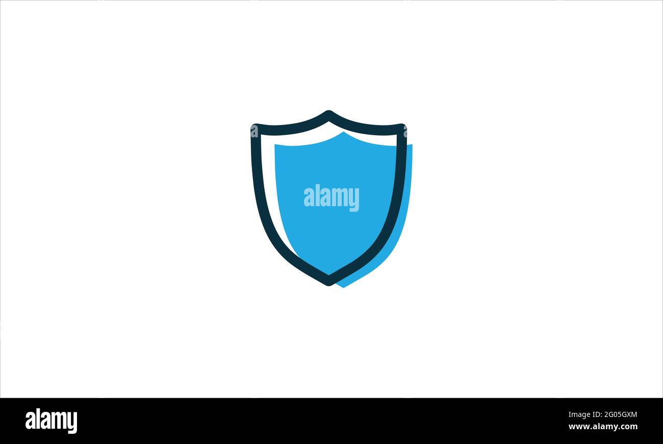 bright Shield icon Logo in minimal flat design vector template ...