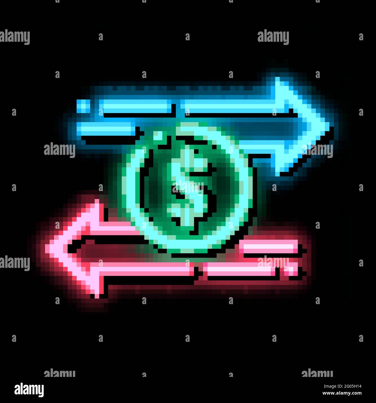 Currency Dollar Exchange neon glow icon illustration Stock Vector Image ...