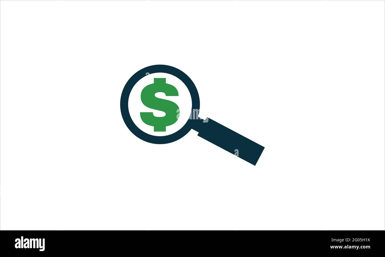 Dollar Magnifier Logo or Icon of Search money vector template ...